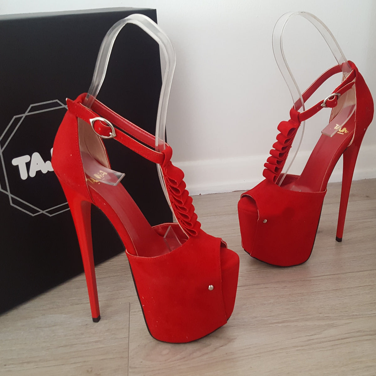 red platform heels uk