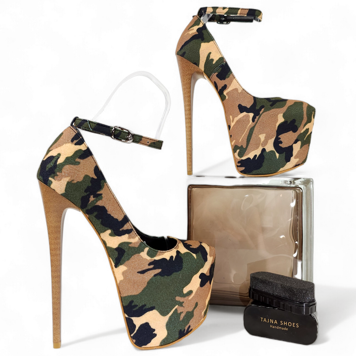 Camouflage Ankle Strap High Heel Pumps – Tajna Club