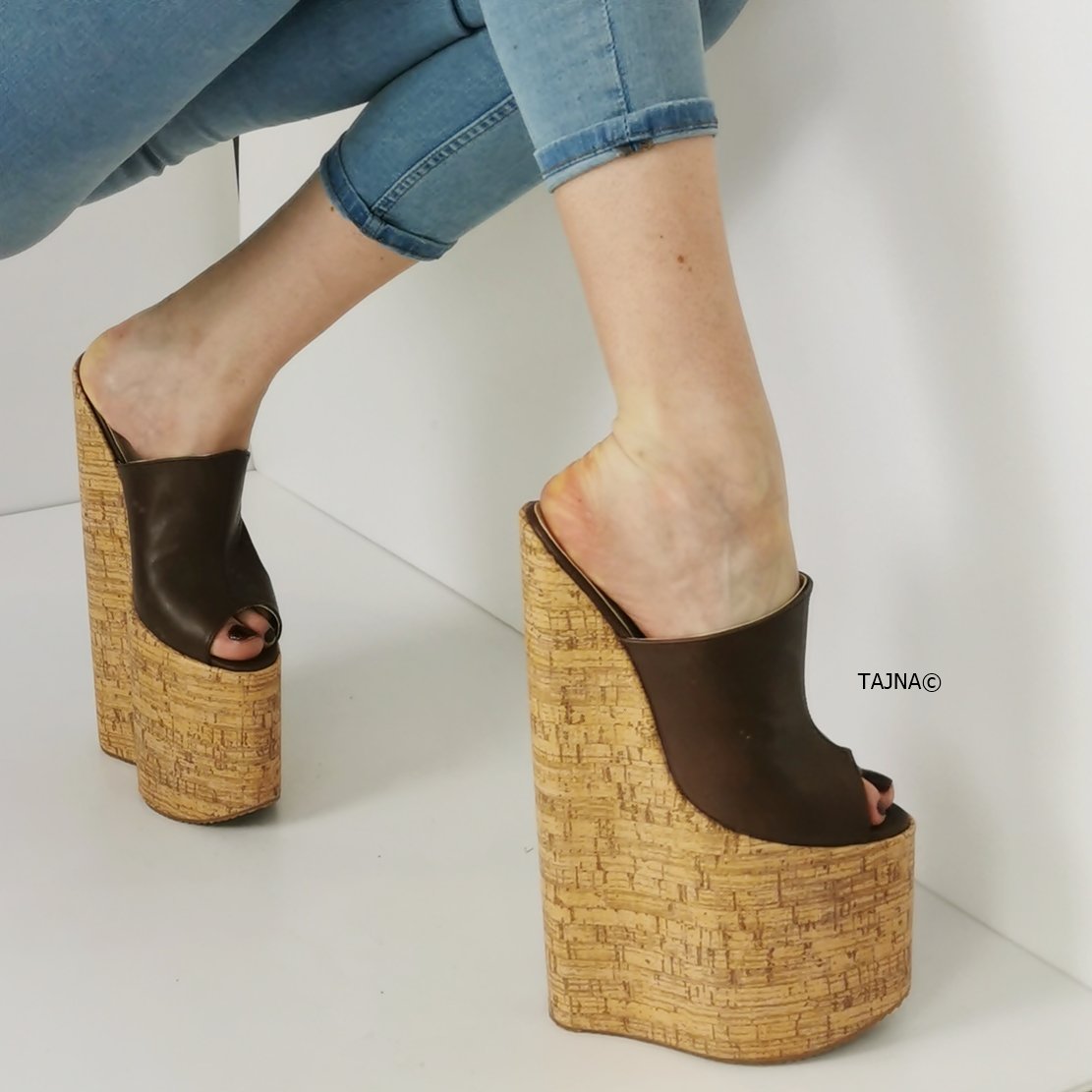 30 cm Extreme High Heel Cork Mules | Tajna Shoes – Tajna Club