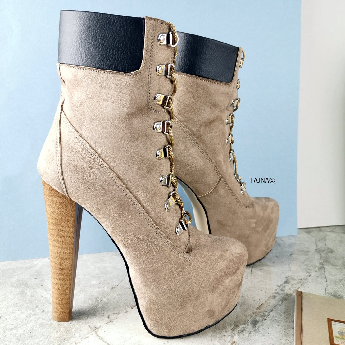 Timber Lace Up Heel Boots | Tajna Shoes – Tajna Club