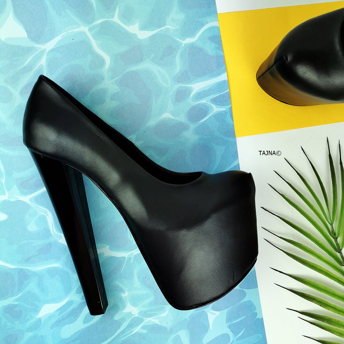 Black Classic Chunky Heel Pumps | Tajna Shoes – Tajna Club