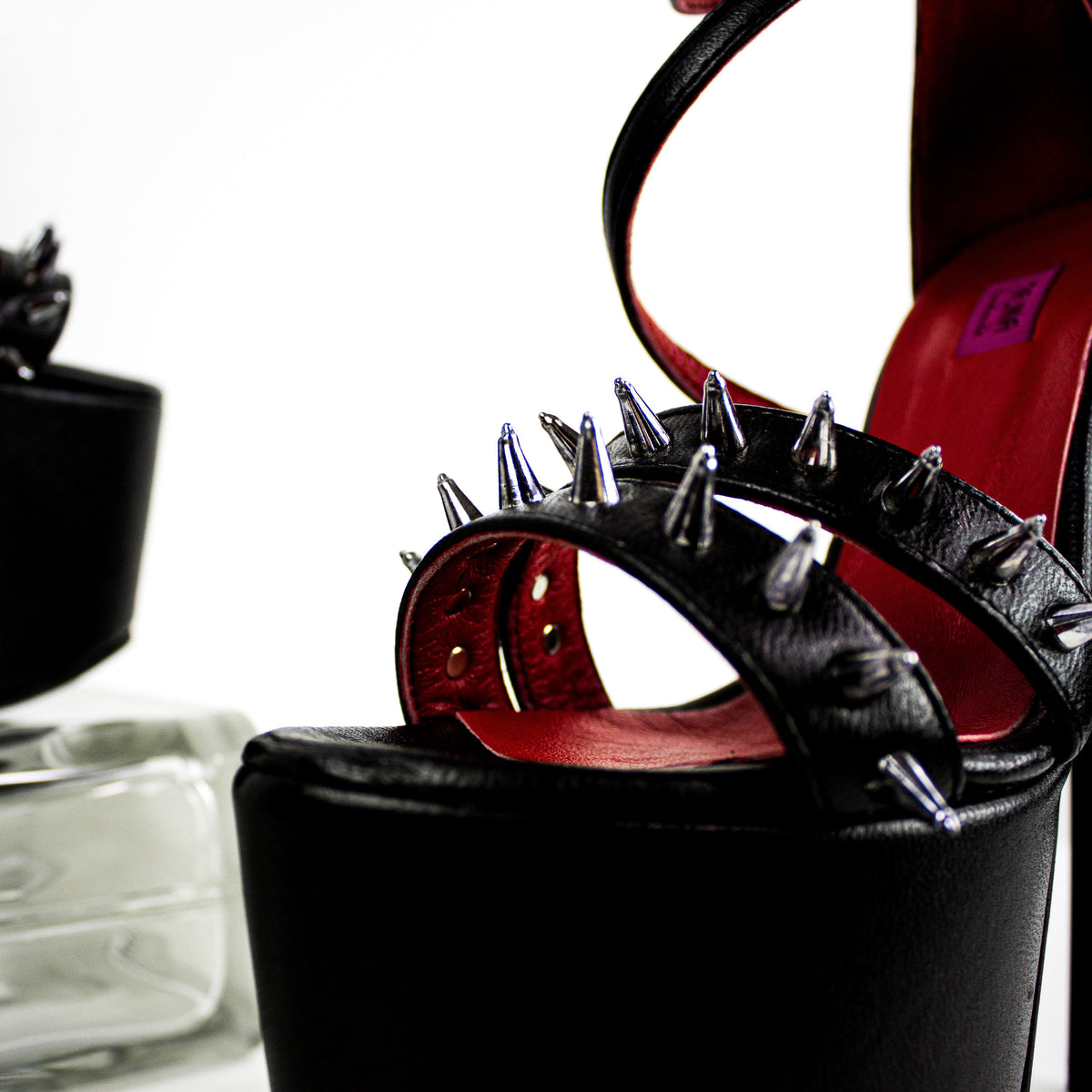 Black Spike Detailed Strap High Heel Sandals | Tajna Shoes – Tajna Club