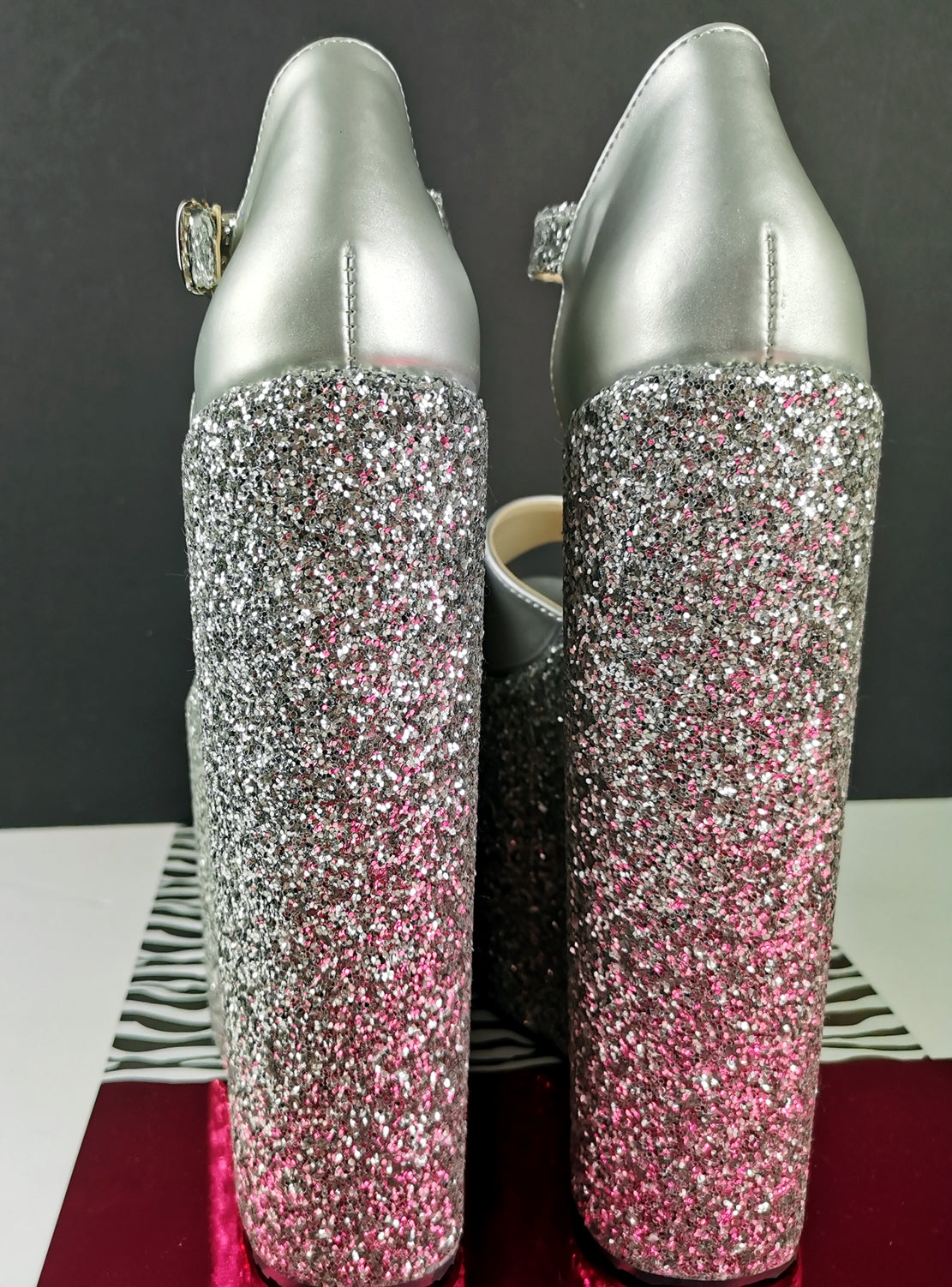 Silver Glitter Heel Platform Wedges | Tajna Shoes – Tajna Club