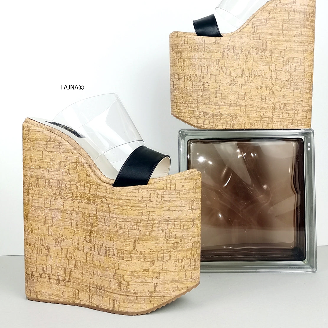 High Heel Cork WEdge Platform Mules | Tajna Shoes – Tajna Club