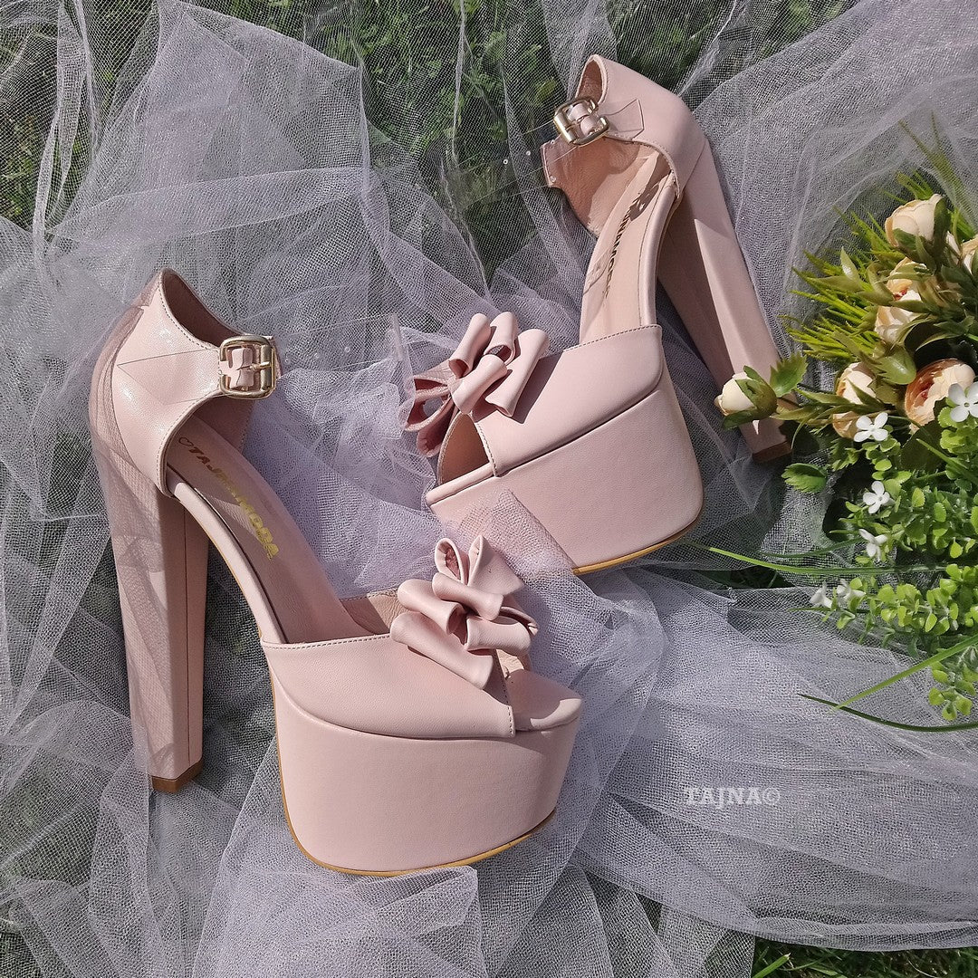 Powder Ribbon High Heel Platforms | Tajna Shoes – Tajna Club