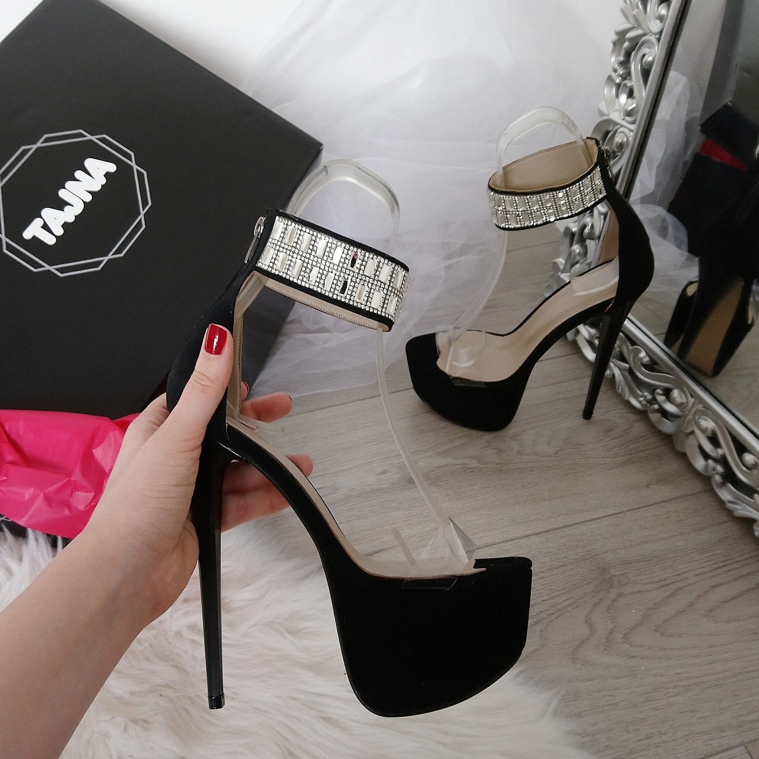 Gem Stone High Heel Platform Shoes | Tajna Shoes – Tajna Club