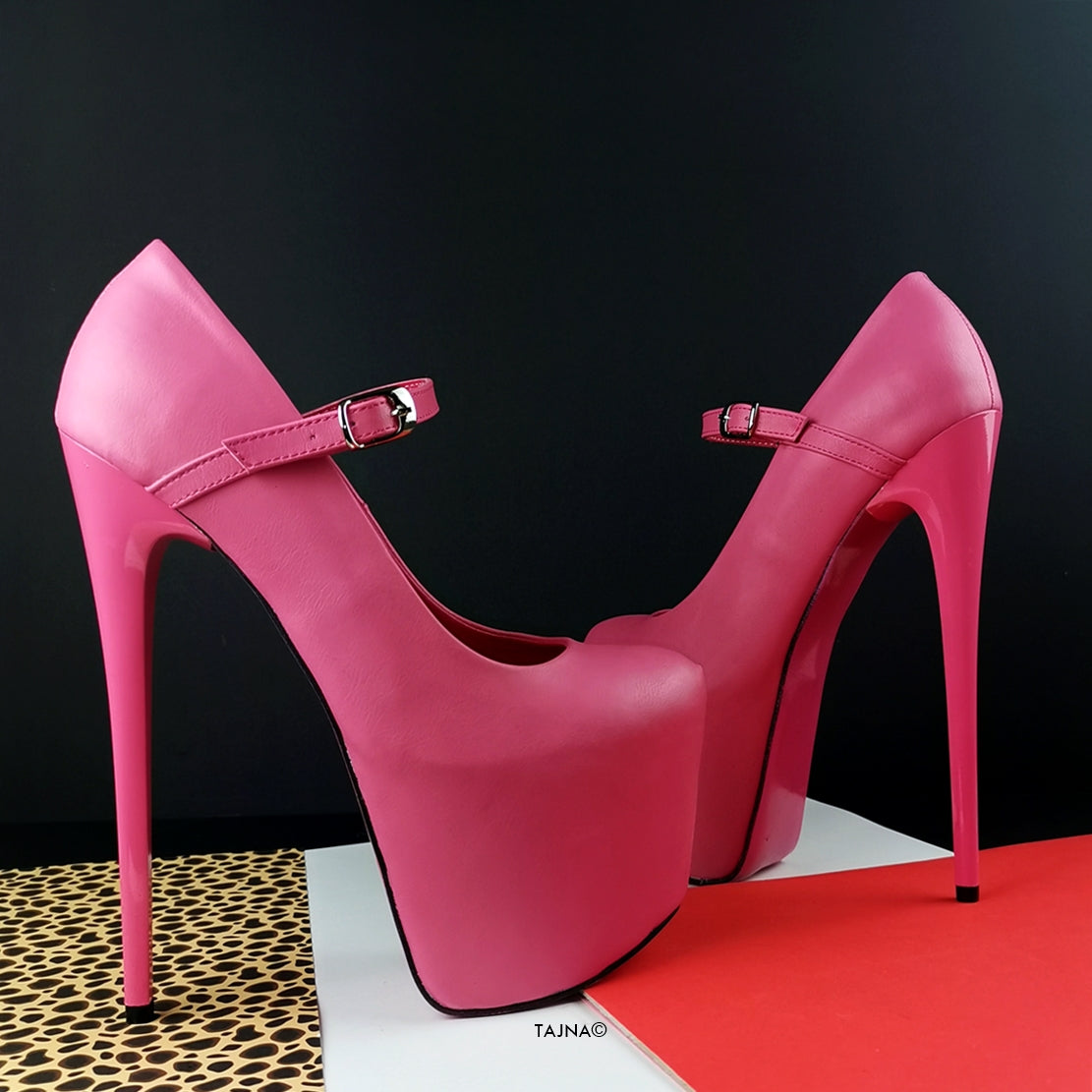 Pink Matte Mary Jane High Heels | Tajna Shoes – Tajna Club