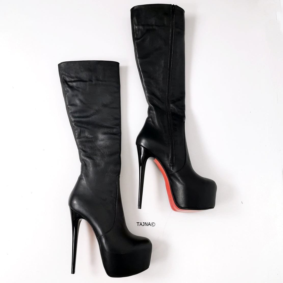 Genuine Leather Mid Calf Boots | Tajna Shoes – Tajna Club