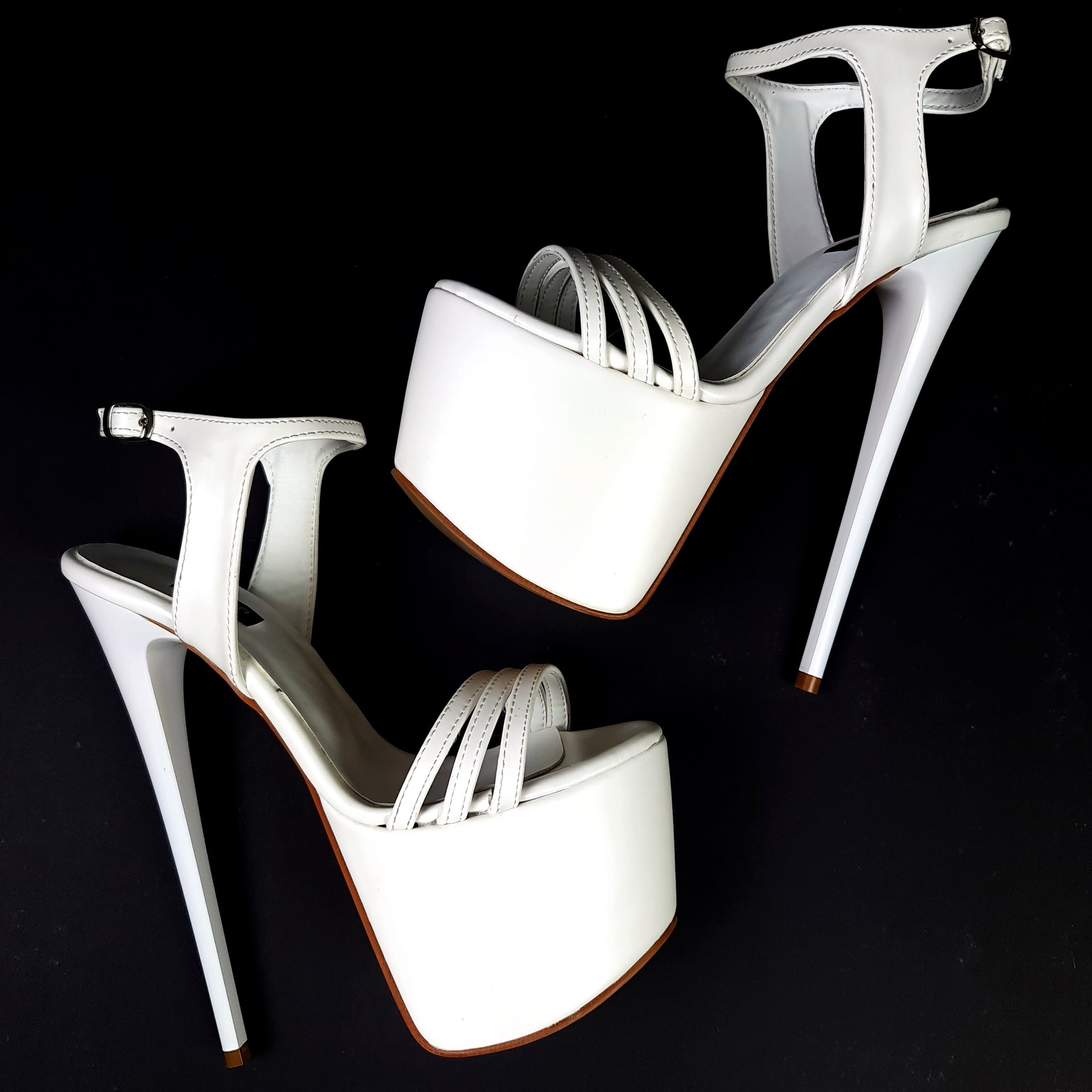 White Matte High Heel Platform Sandals – Tajna Club